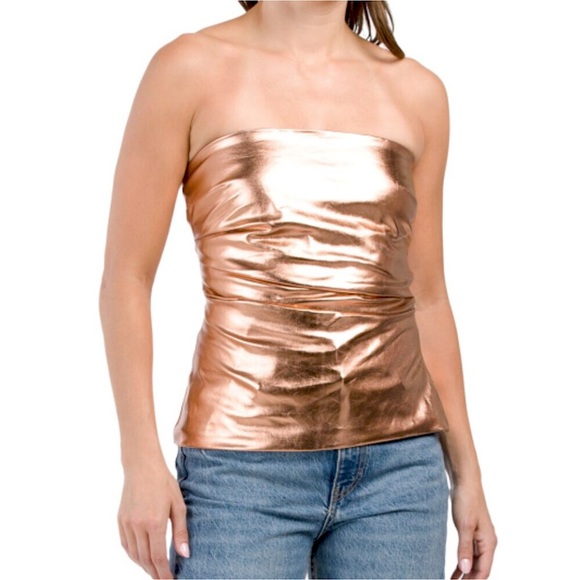 Zara | Tops | Zara Copper Metallic Tube Top | Poshmark